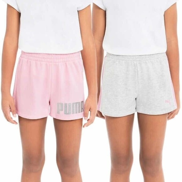 Puma | Bottoms | Puma French Terry Shorts Girls Youth M 12 Pink Gray 2 ...